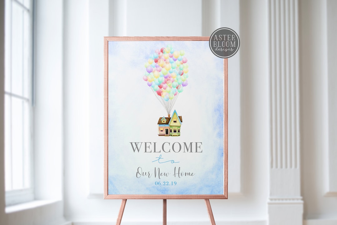 UP House Warming Welcome Sign, UP Homewarming Sign, Balloon House Home ...