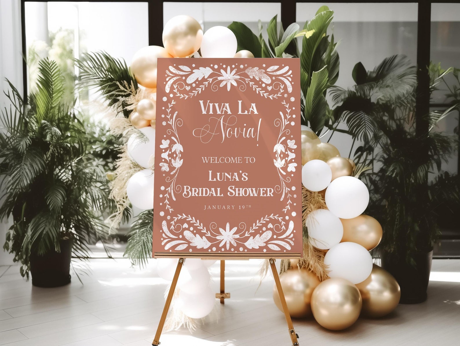 Viva La Novia Bridal Shower Welcome Sign Mexican Talavera Wedding Paper ...
