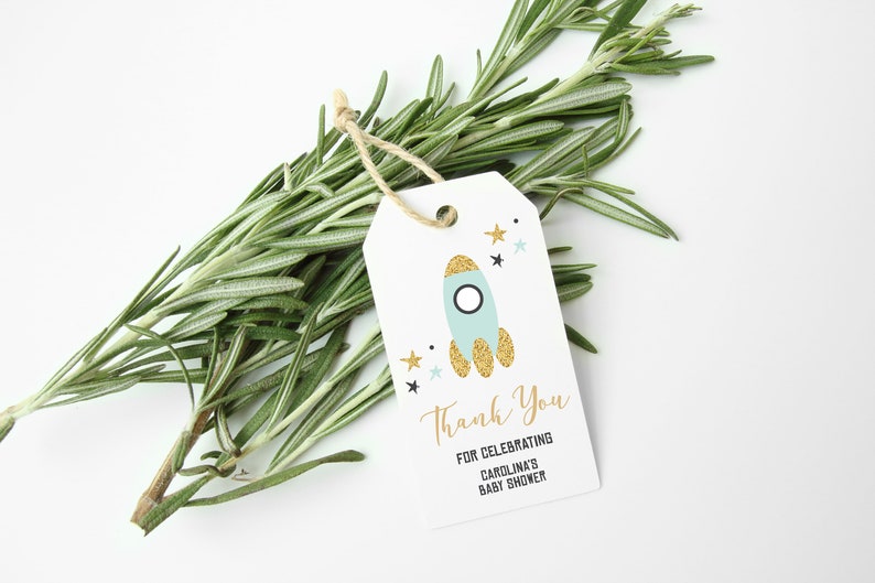 Space Baby Shower Favor Tags Rocket Gift Tags Spaceship - Etsy