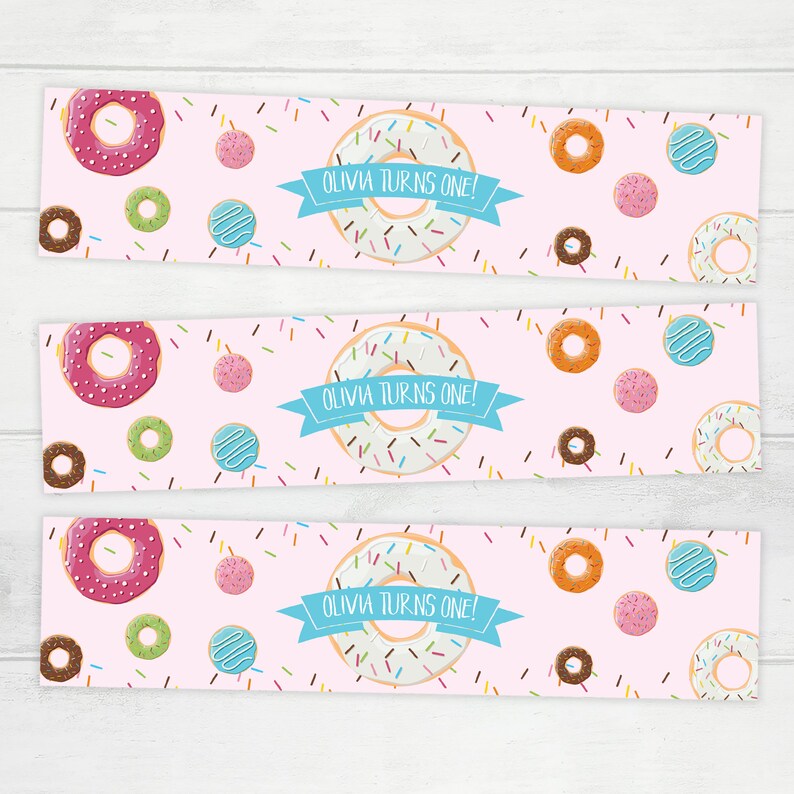 Donut Water Bottle Labels Donut Grow up Party Labels - Etsy