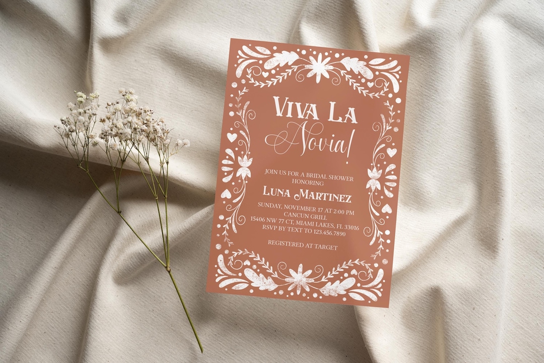Viva La Novia Bridal Shower Invitation Mexican Talavera Wedding Invite ...