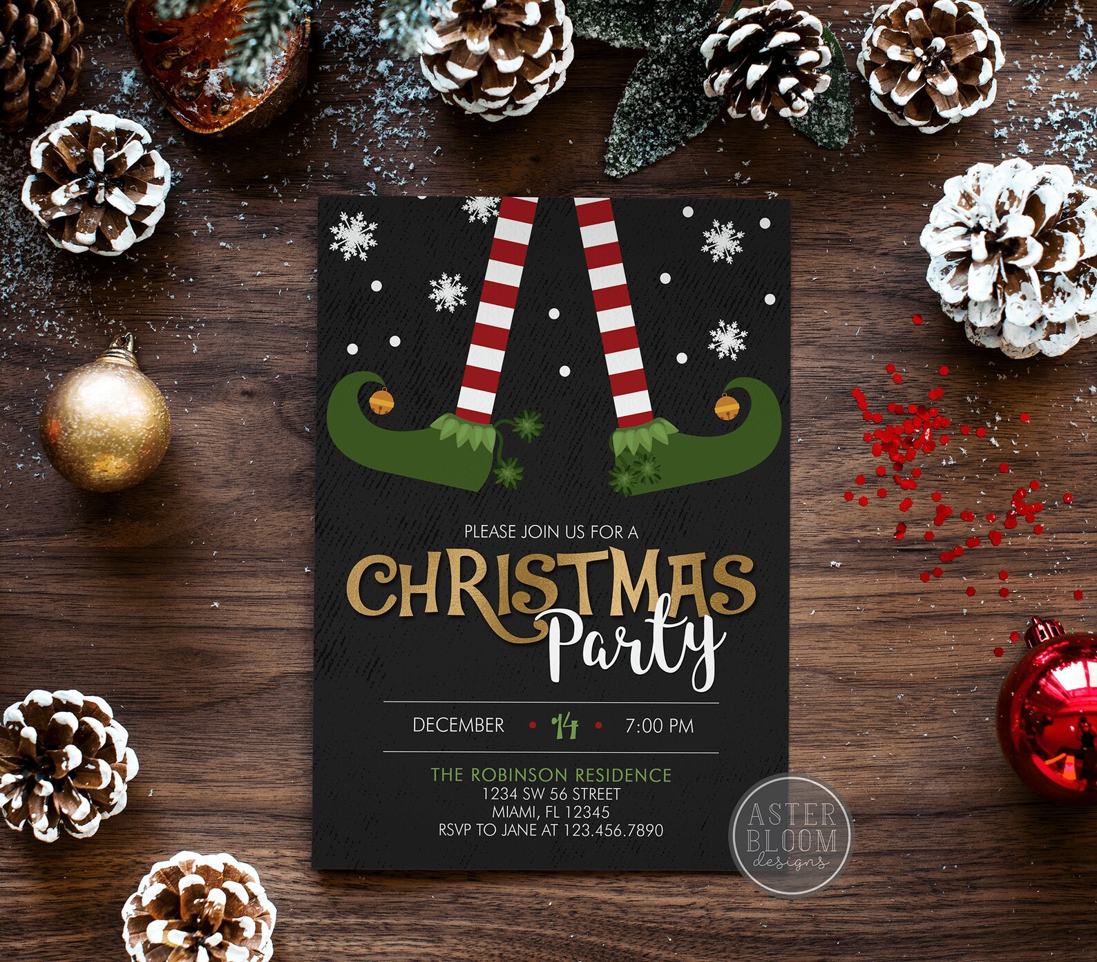 Christmas Party Invitation Elf Invitation Annual Christmas - Etsy