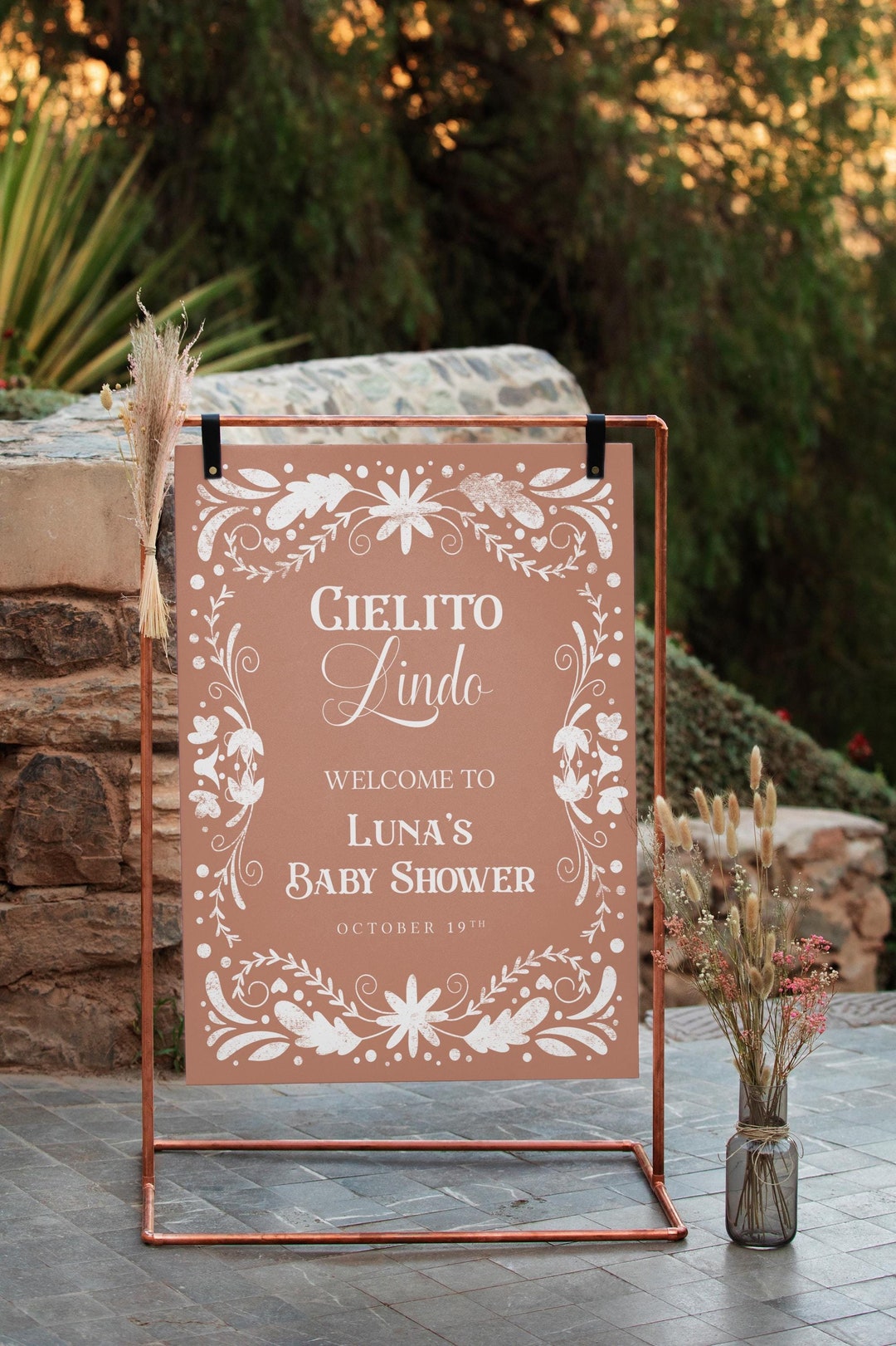 Cielito Lindo Baby Shower Welcome Sign Mexican Talavera Gender Reveal ...