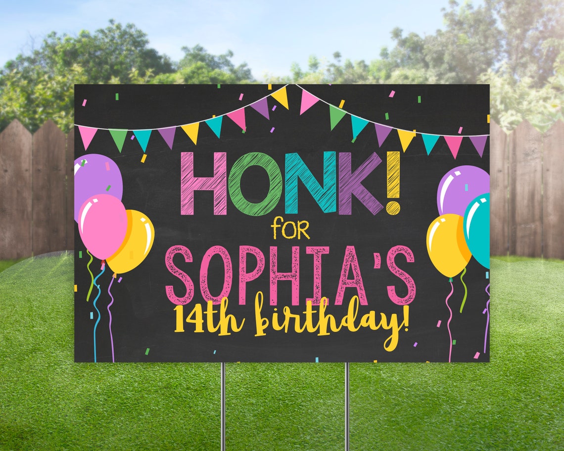 Birthday Yard Sign for Girls Honk Birthday Lawn Sign - Etsy
