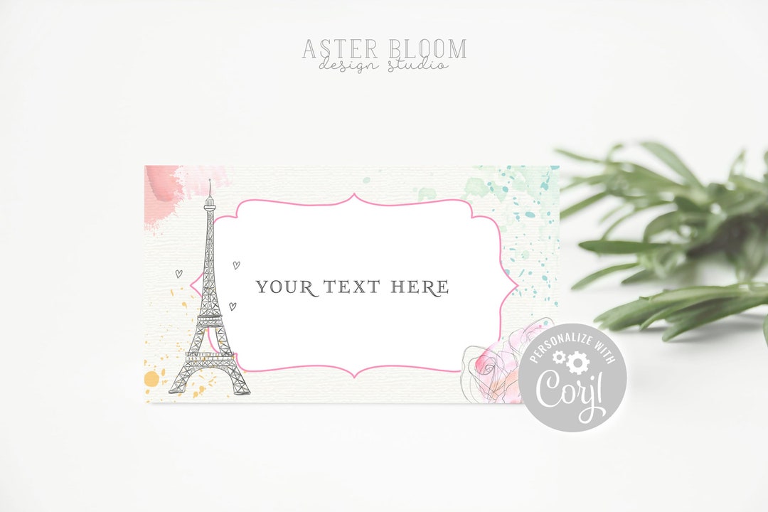 Paris Birthday Party Labels, Paris Party Place Cards, Paris Food Labels ...