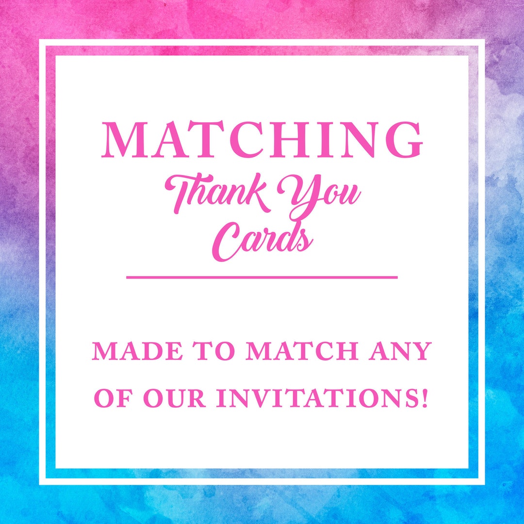Made to Match Thank You Card Birthday Party DIY Printable Sign - Etsy