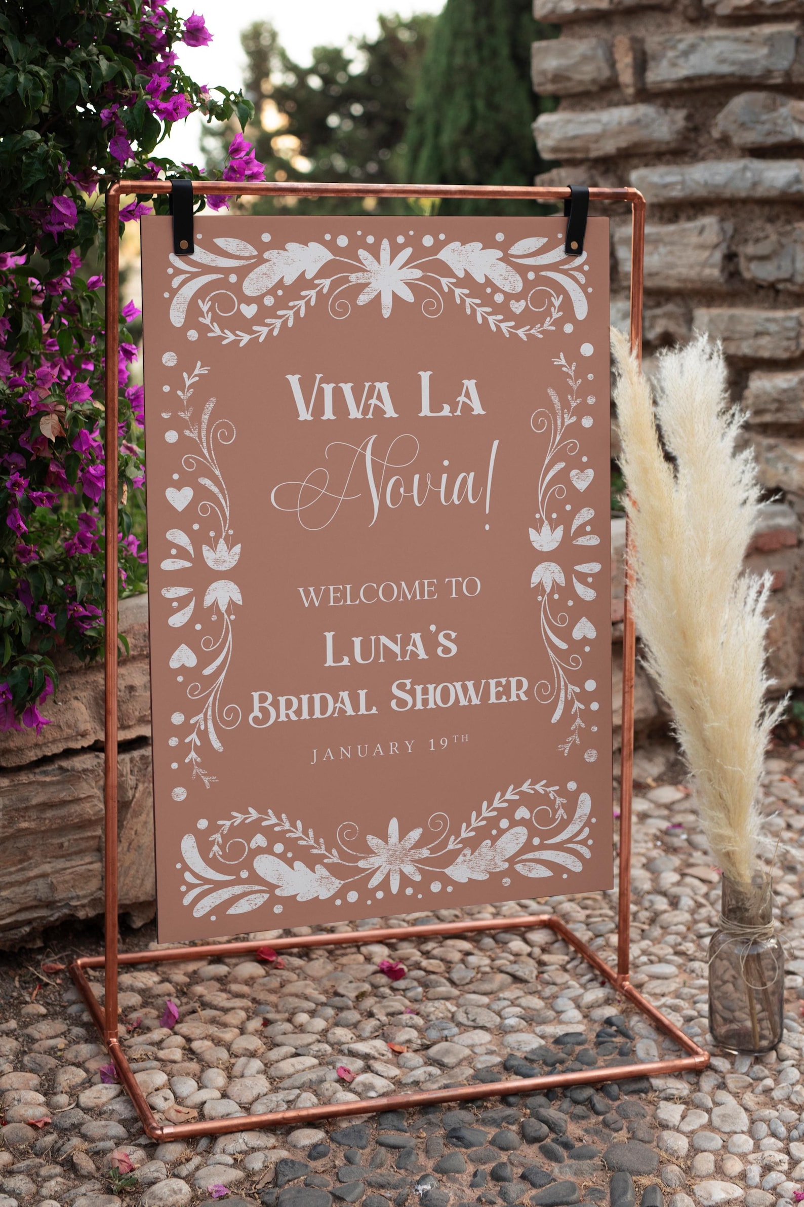 Viva La Novia Bridal Shower Welcome Sign Mexican Talavera Wedding Paper ...