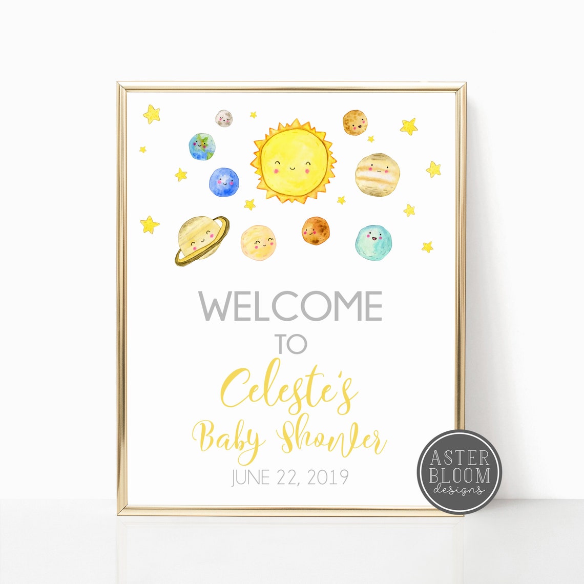 Space Baby Shower Welcome Sign Solar System Welcome Sign - Etsy