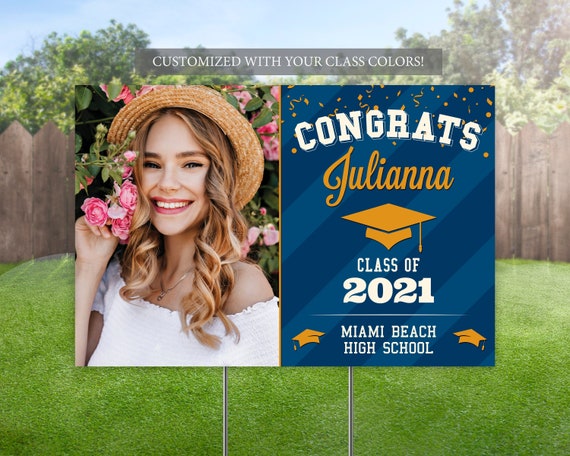 Graduation Yard Sign Congrats 2021 Grad Lawn Sign Graduate Outdoor ...