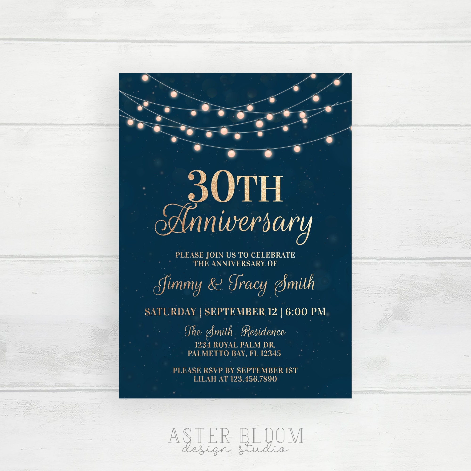 30th Anniversary Invitations