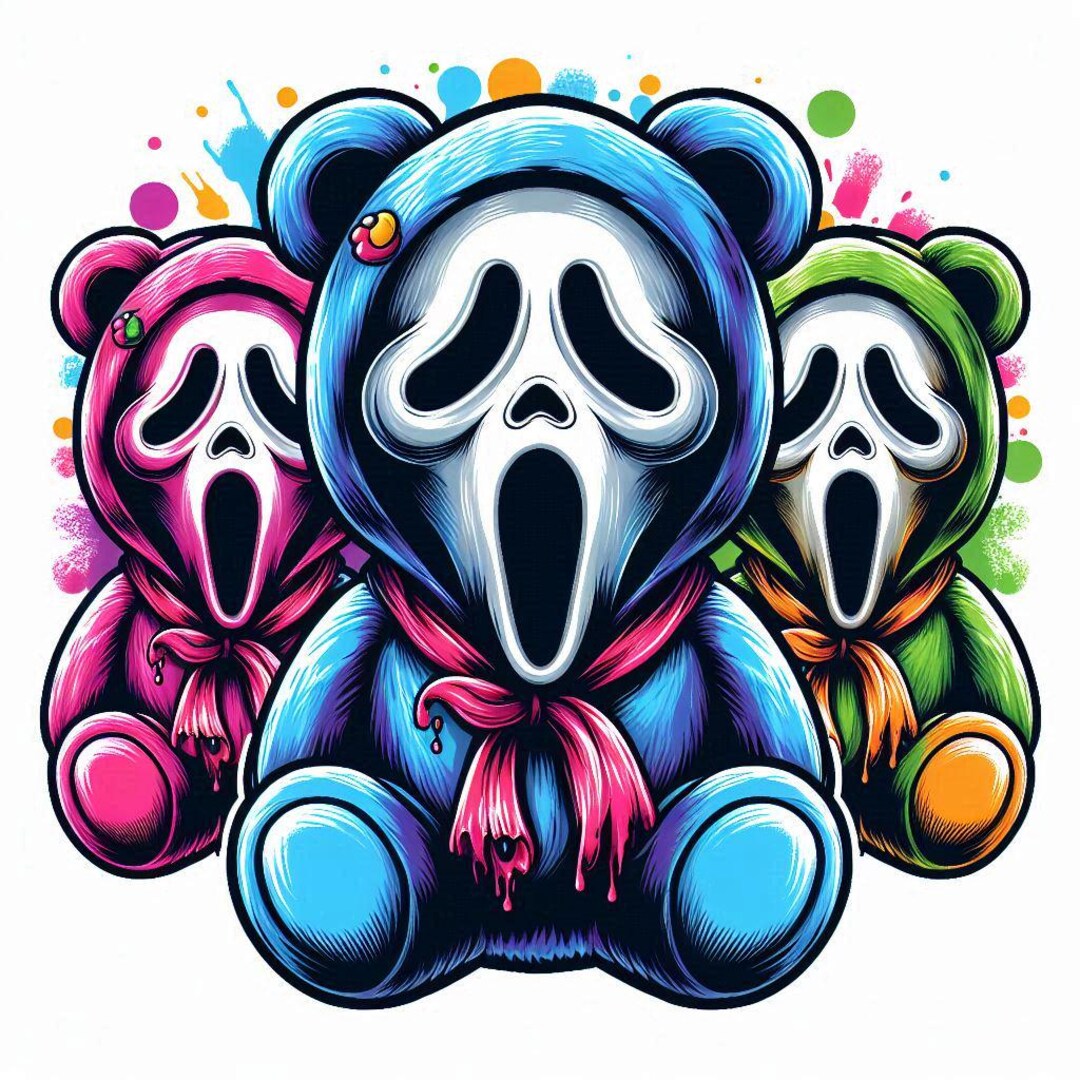 Teddy Bear Scream PNG Movie Shirt 5x PNG Pack High Quality, T-shirt ...
