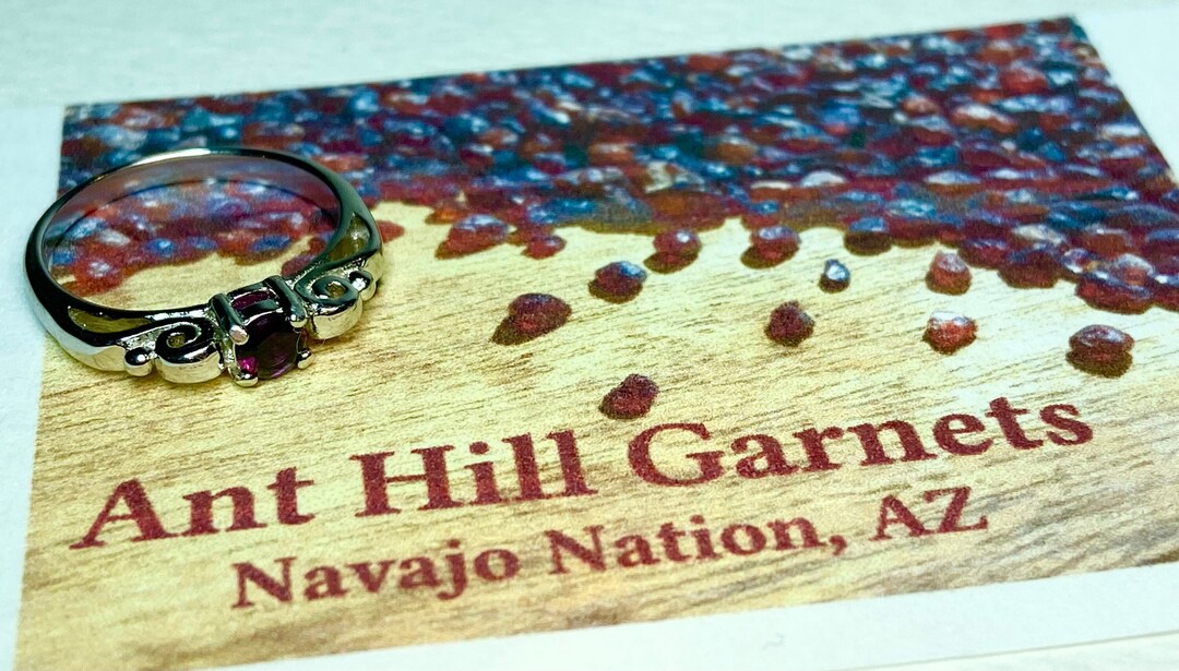 Ant Hill Garnet From Arizona in Solid Sterling Silver Scroll Ring - Etsy