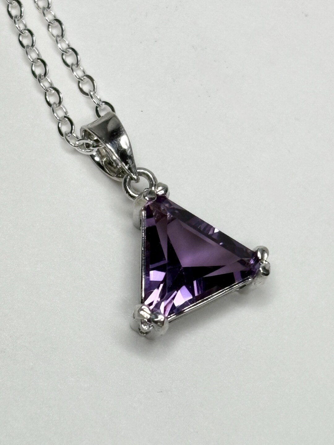 Arizona Four Peaks Amethyst Trillion Solitaire Pendant Necklace in ...
