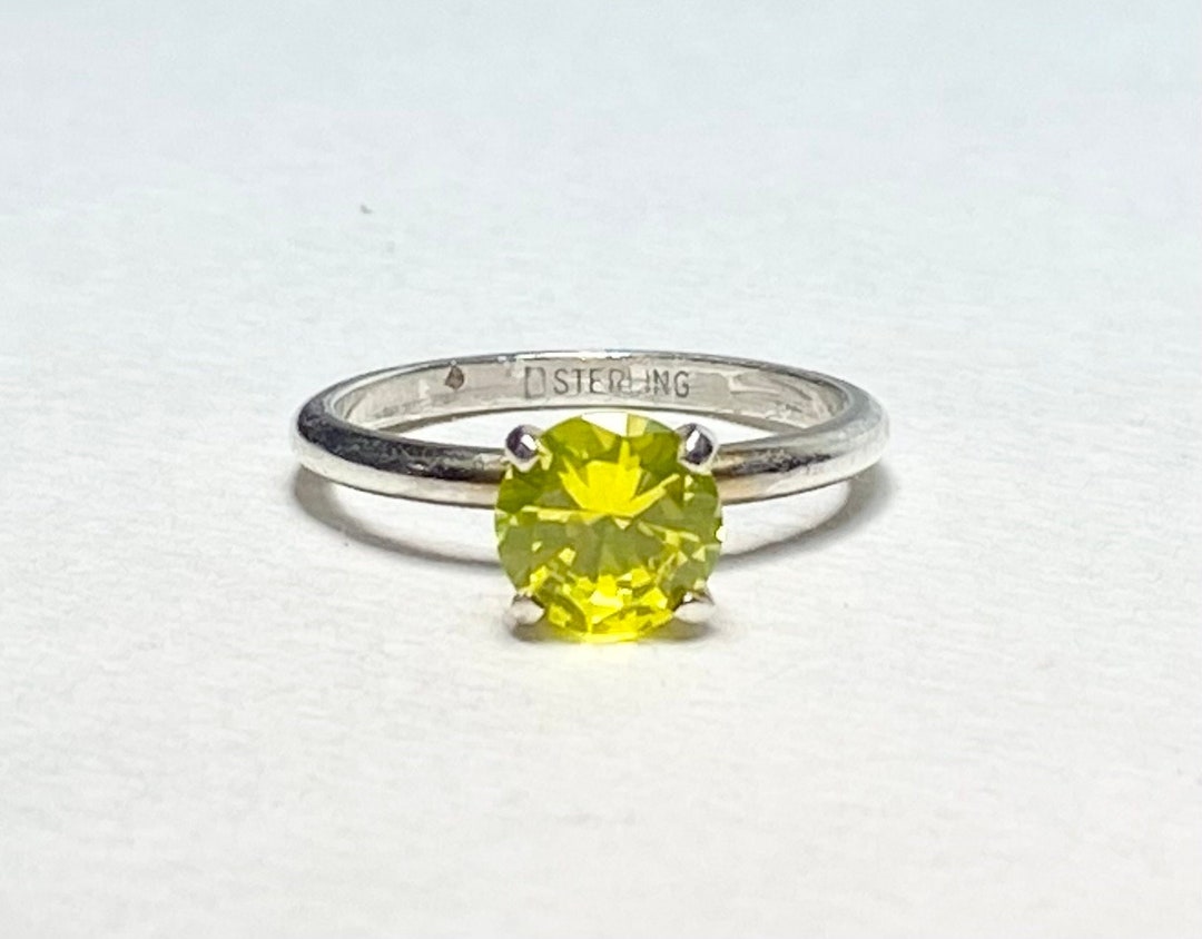 Reactive Yttrium Aluminum Garnet YAG Sterling Silver Solitaire Ring - Etsy