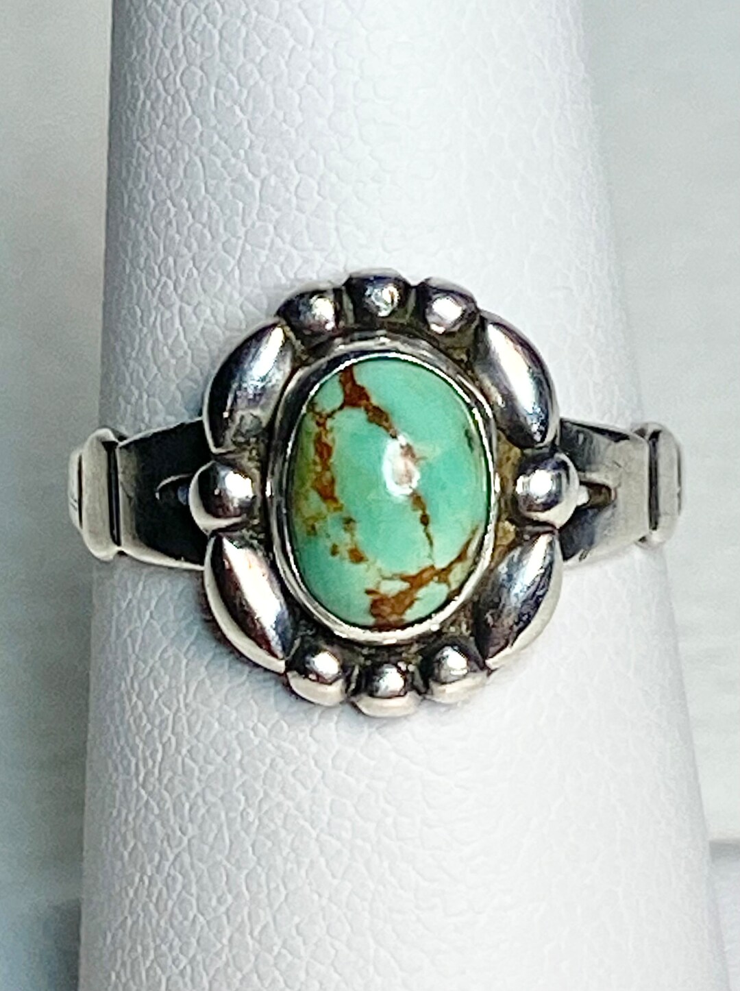 Native American Indian Turquoise Ring Sterling Silver With Makers Mark ...
