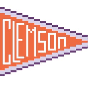 Clemson Pennant - Digital Needlepoint Chart - Etsy
