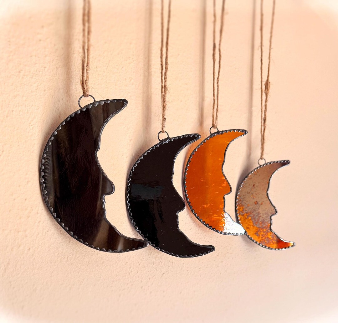 Stained Glass Moon - Handmade - Etsy