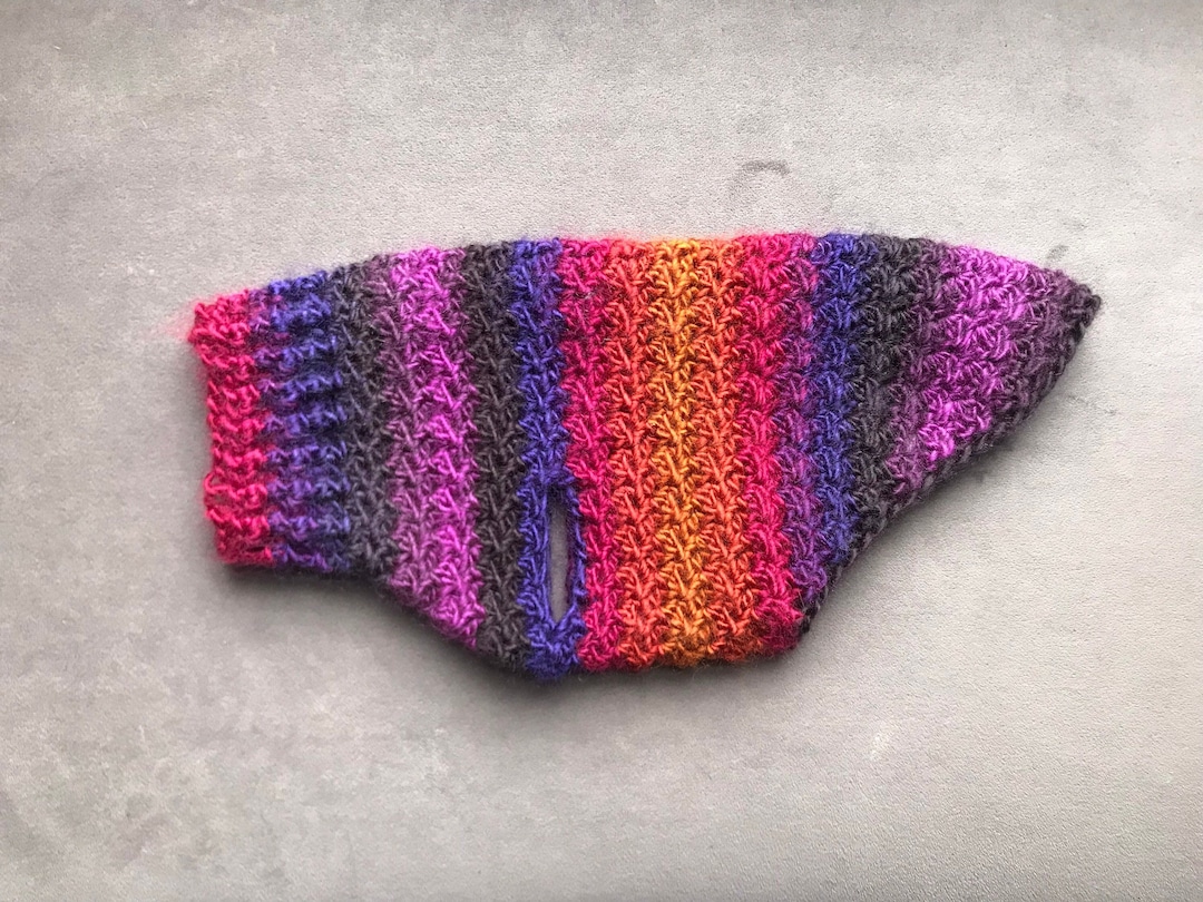 Hand Crocheted Hot Lava Dog Sweater: Jewel Toned Gradient, Luxury Pet ...
