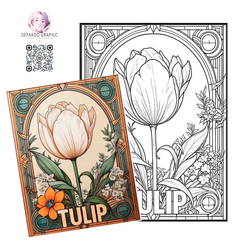 Over 100 Vintage Flower Coloring Pages - Printable Floral Line Art for ...