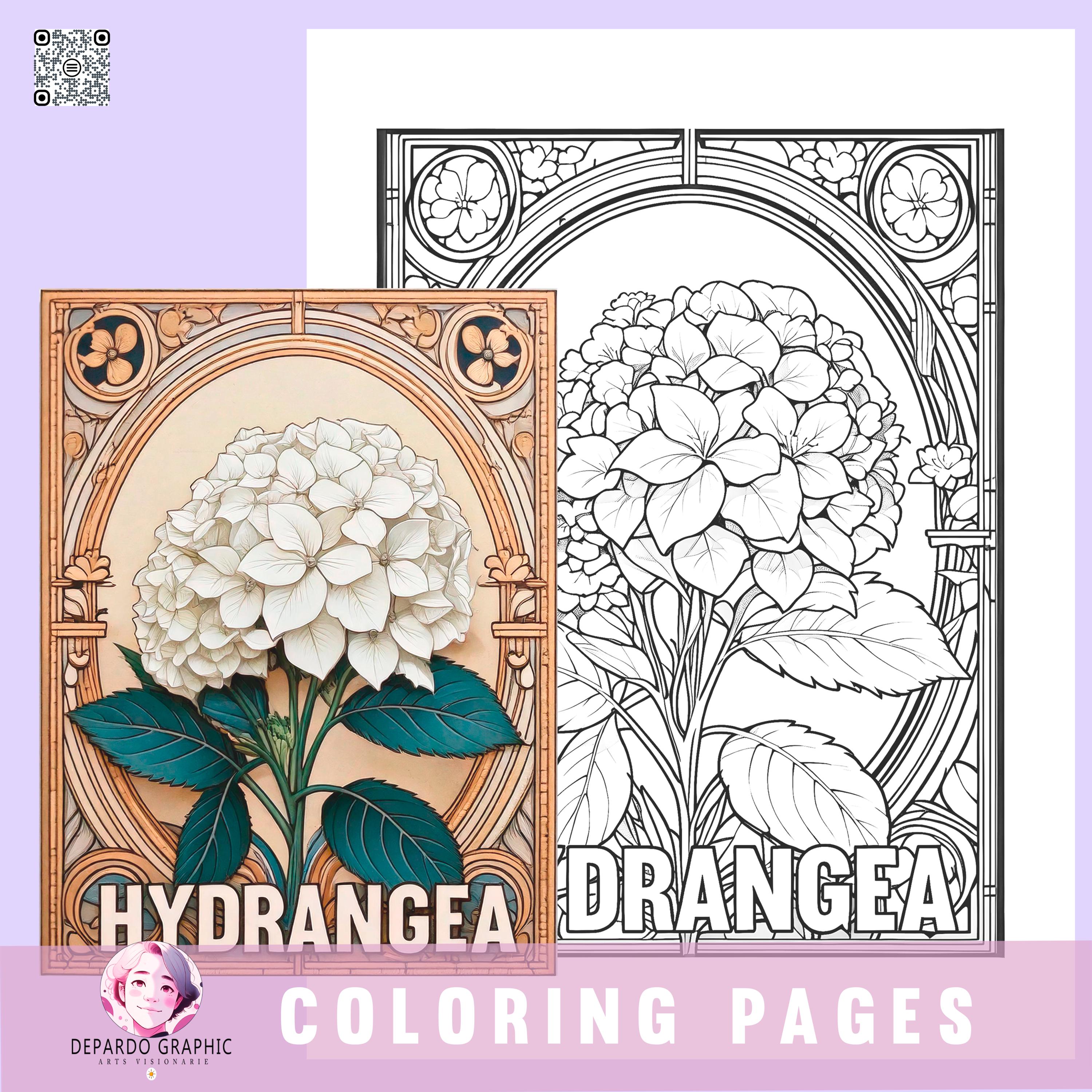 Over 100 Vintage Flower Coloring Pages - Printable Floral Line Art for ...