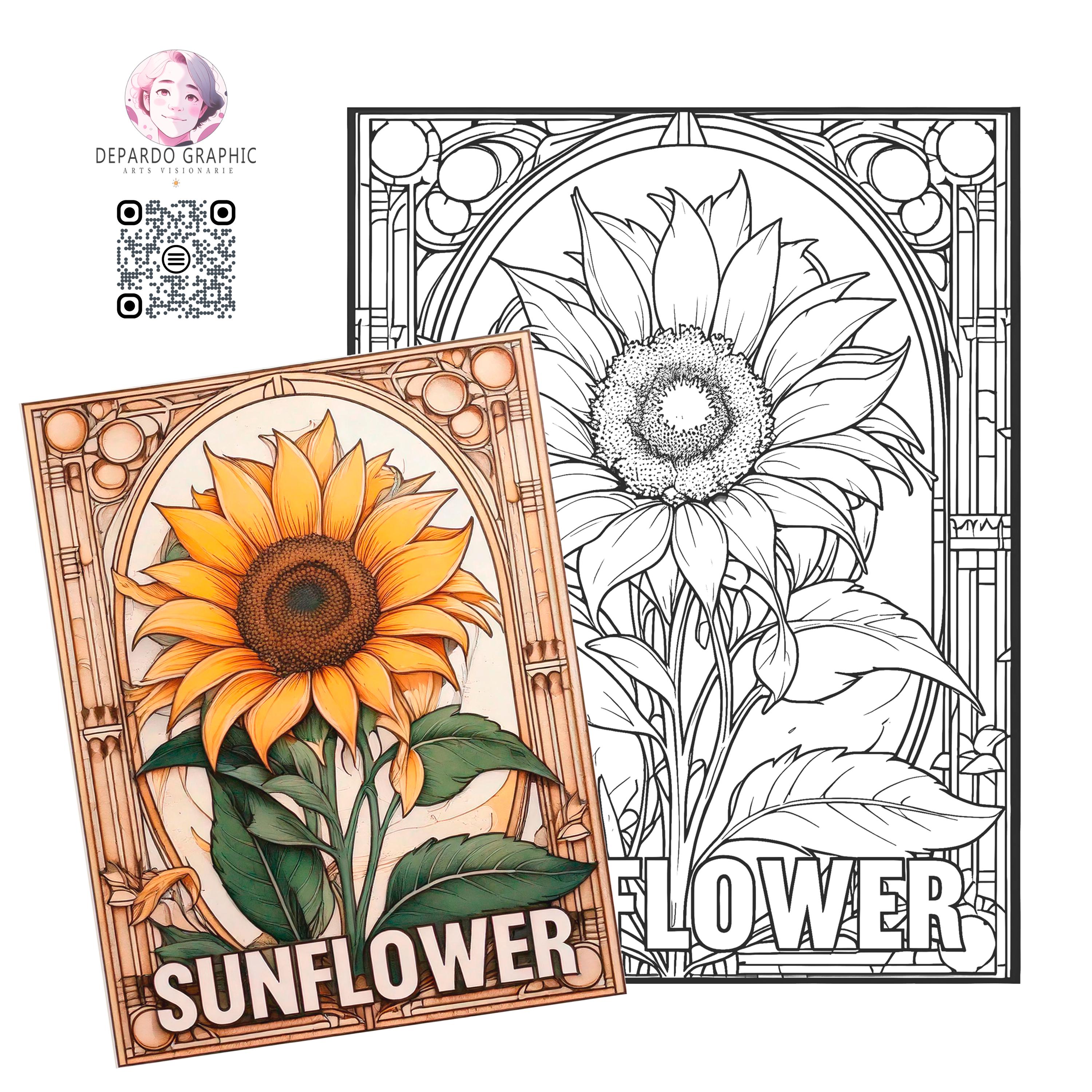 Over 100 Vintage Flower Coloring Pages - Printable Floral Line Art for ...