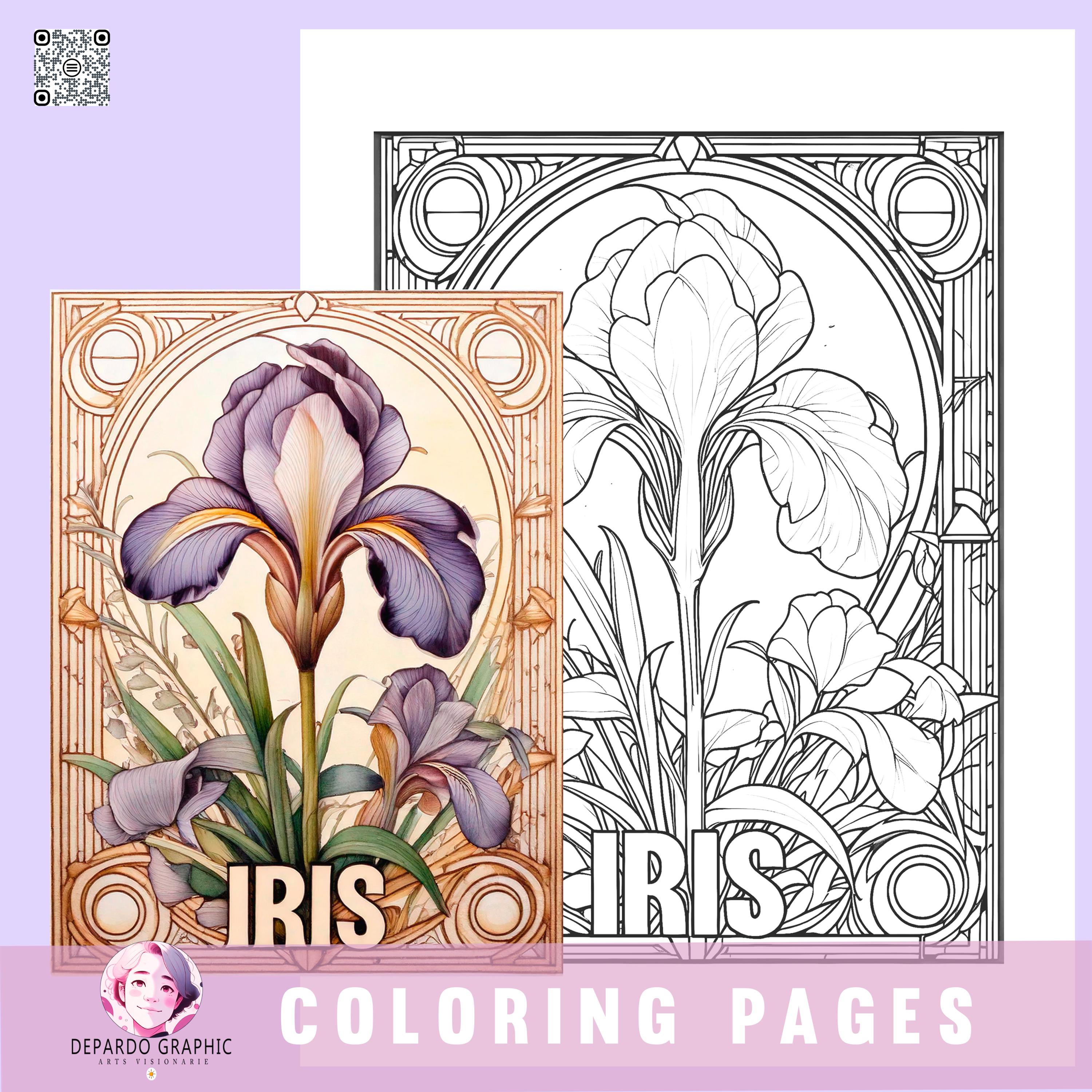 Over 100 Vintage Flower Coloring Pages - Printable Floral Line Art for ...