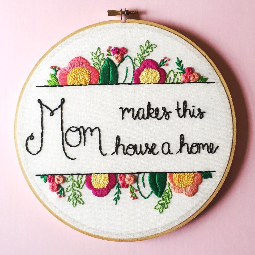 First Mothers Day Gift. Hand Embroidered Gift for Mom. Gift for Her ...