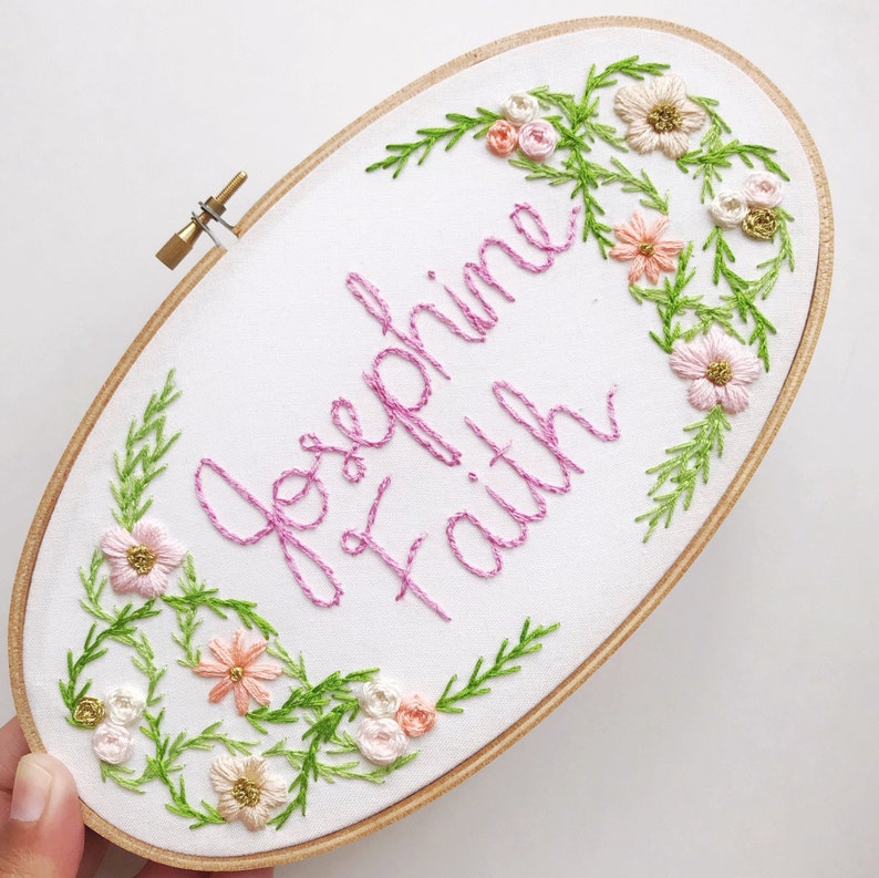 Personalized Baby Name Embroidery Nursery Sign Personalized | Etsy