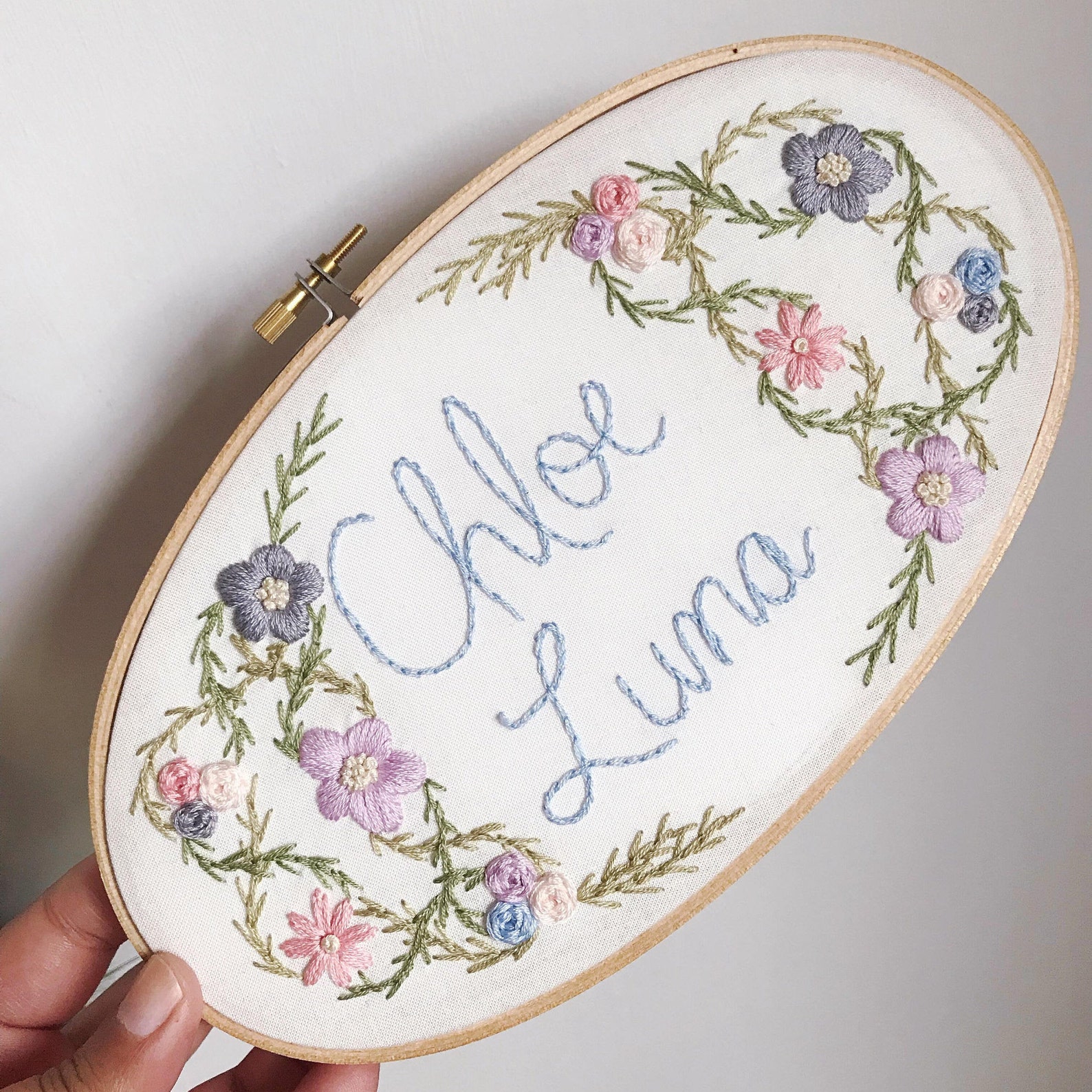 Personalized Baby Name Embroidery Nursery Sign Personalized | Etsy