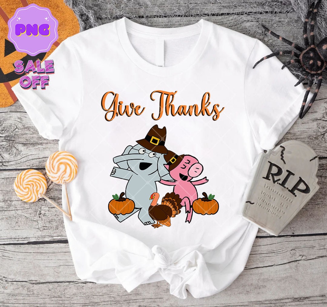 Elephant Piggie Pigeon Thanksgiving Png, Give Thanks Book Characters ...