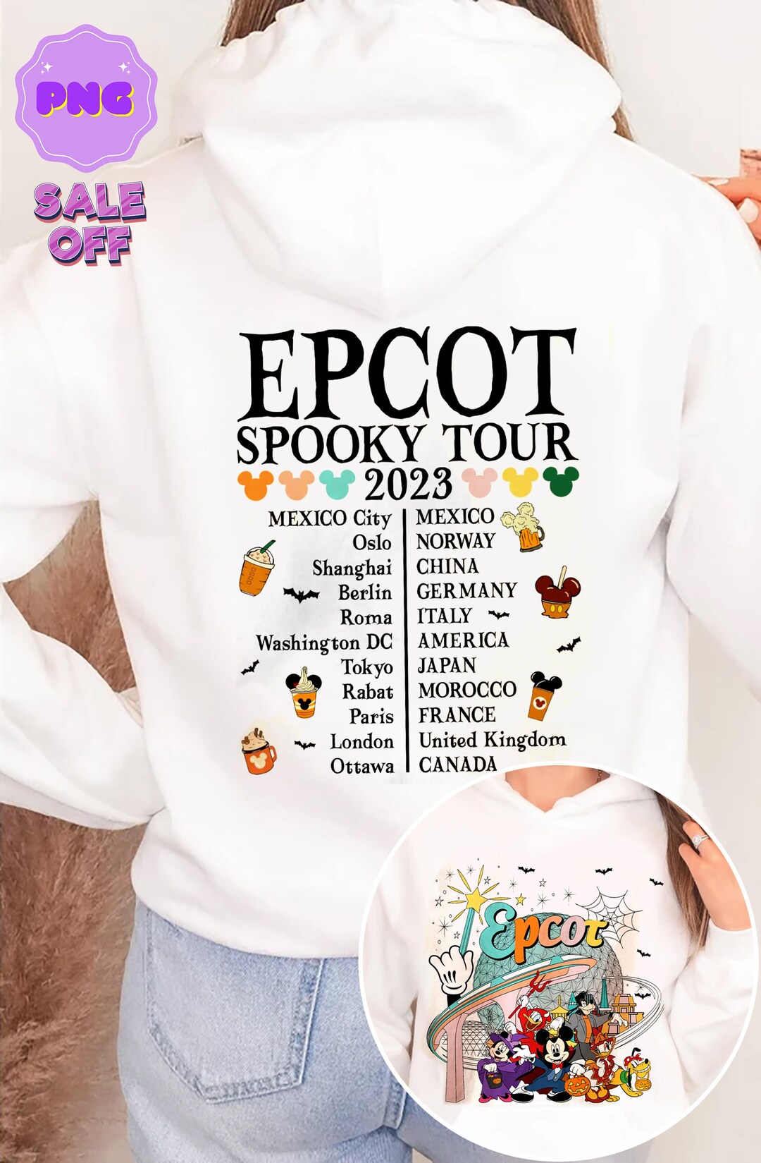Two-sided Epcot Halloween Spooky Tour 2023 Png Food and Wine - Etsy