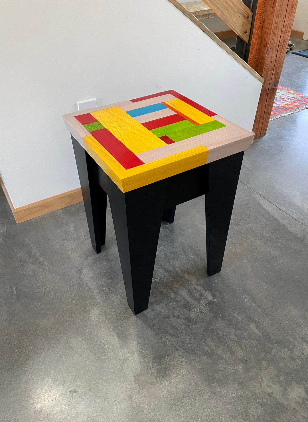 Modern Apollo Table 15 Sq. Top and 21 Tall Black - Etsy