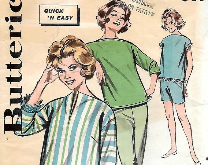 1960s Butterick 9737 Quick 'n Easy Jamaica Shorts Pants and Pull Over ...