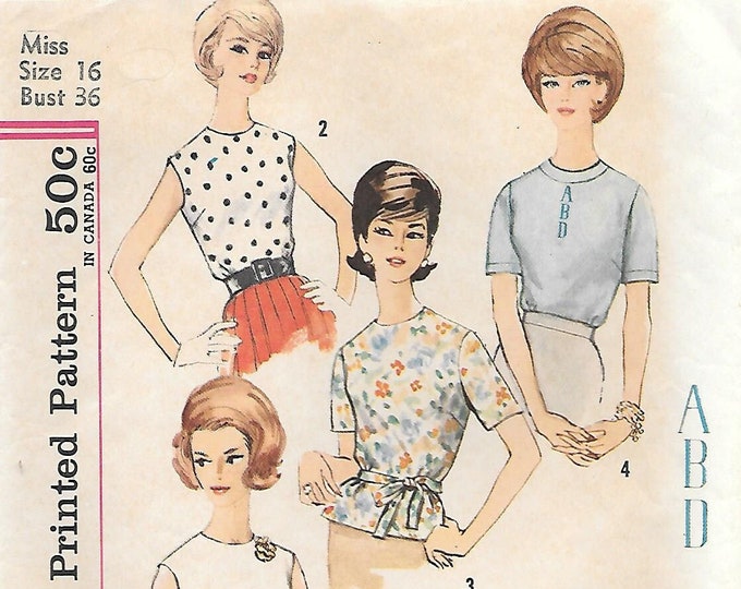 1960s Simplicity 6922 Princess Seam Sleeveless Dress and Shaped Hem ...
