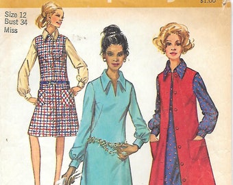 1970s Simplicity 6044 Misses Caftan or Tunic and Wide Leg Pants Vintage ...