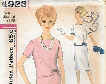 1960s Simplicity 3845 Half Size Suit With Fitted Blouse Vintage Sewing ...