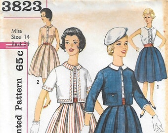 1960s Simplicity 6484 Granny Dress Sewing Pattern Size 14 Bust 34 ...