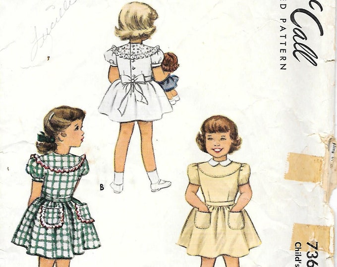 1960s Simplicity 3608 Girls Dirndl Jumper and Puffed Sleeve Blouse ...