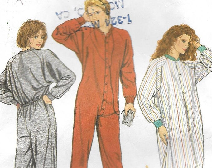 1980s Simplicity 8958 Dr. Denton One-piece Pajamas and Nightshirt ...