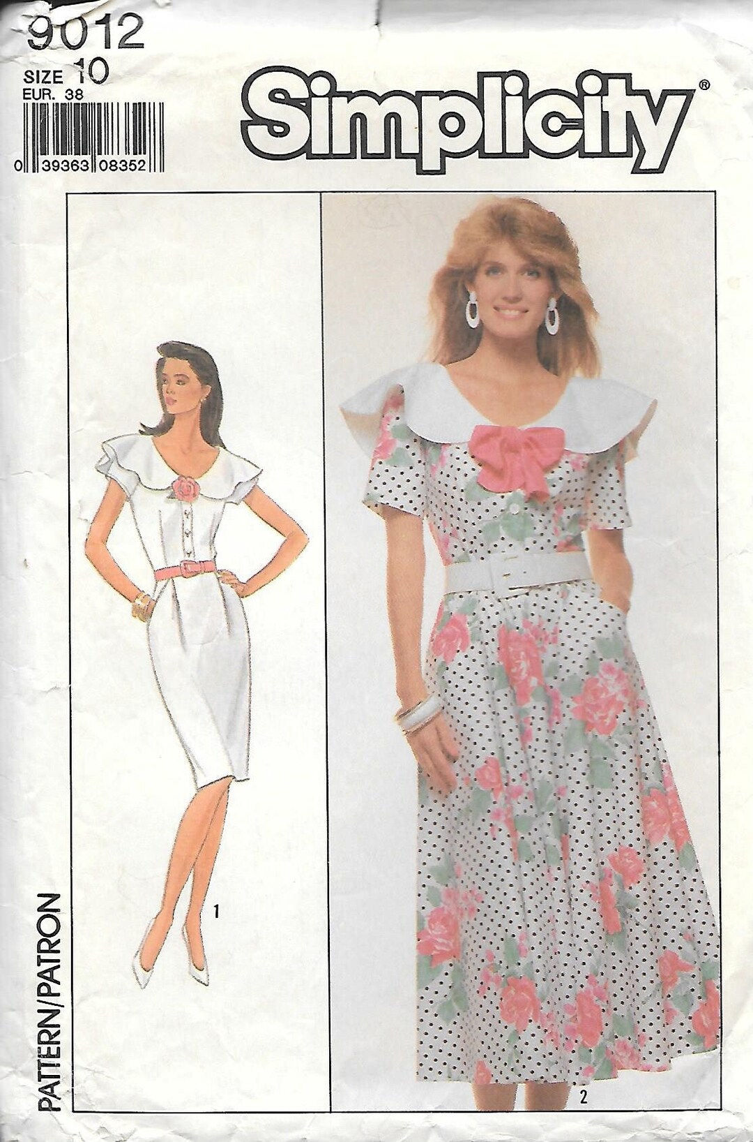 1980s Simplicity 9012 Fit and Flare Dress With Two Skirts and Portrait ...