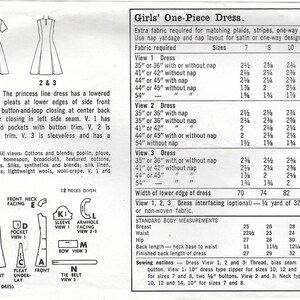 1960s Simplicity 4922 Girls Princess Seam Dress With Inverted Pleats ...