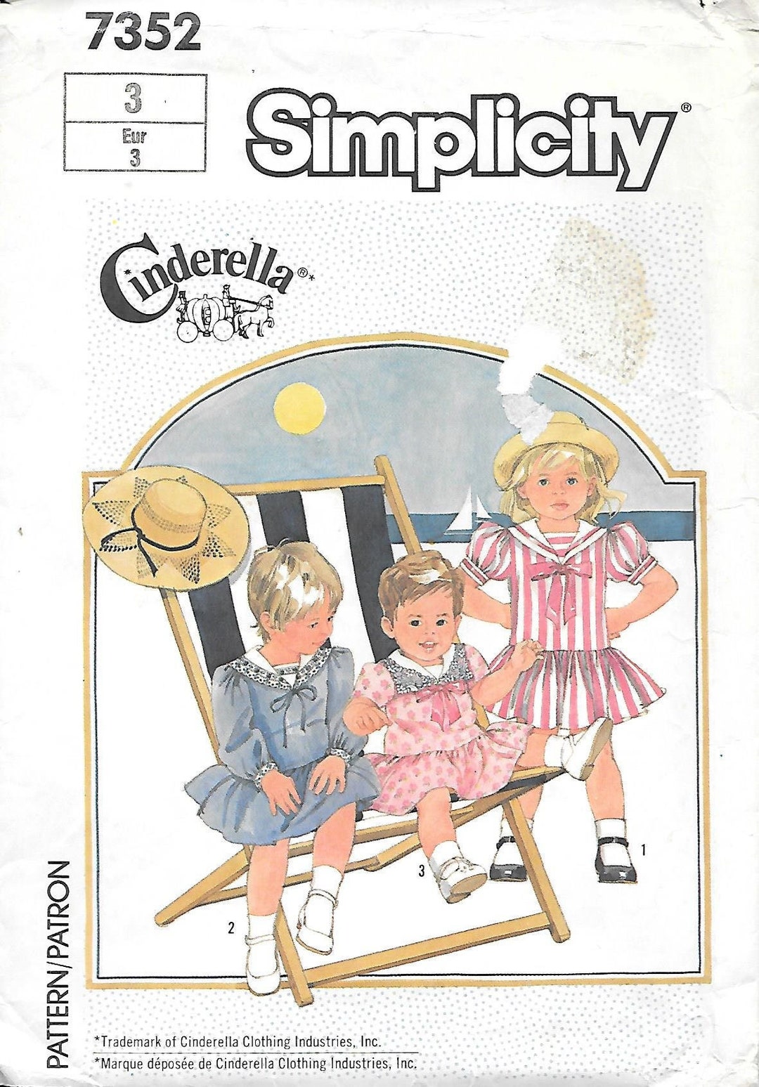 1980s Simplicity 7352 Childs Sailor Dress With Lowered Waistline ...