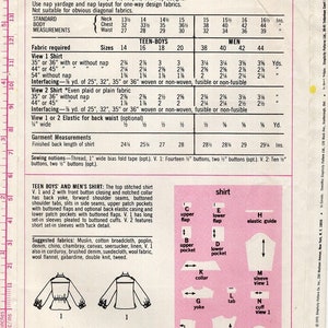 1970s Simplicity 6956 Mens Safari Shirt Vintage Sewing Pattern Chest 38 ...