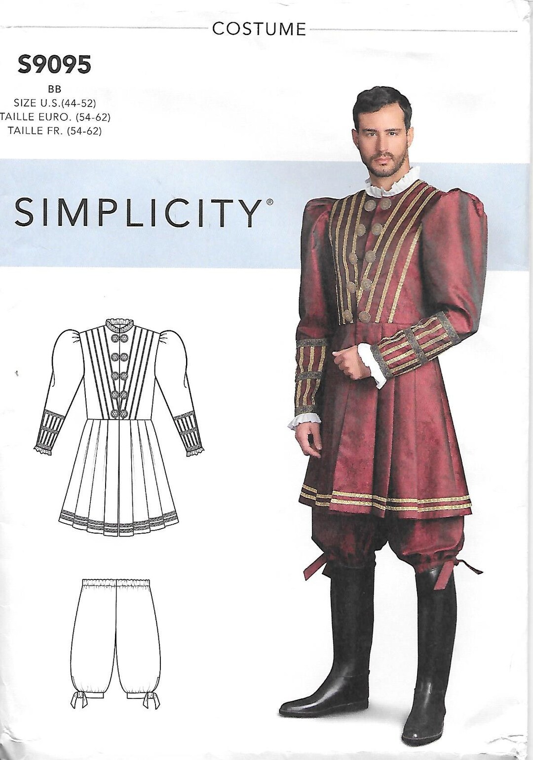 Elizabethan Mens Doublet and Pantaloons Simplicity 9095 Sewing Pattern ...