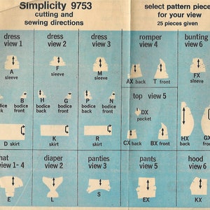 1980s Simplicity 9753 Baby Doll Clothes for 13 to 14 Inch Doll Vintage ...