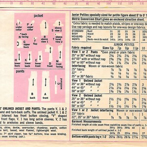 1970s Simplicity 5642 Puffed Sleeve Jacket and Wide Leg Cuffed Pants ...