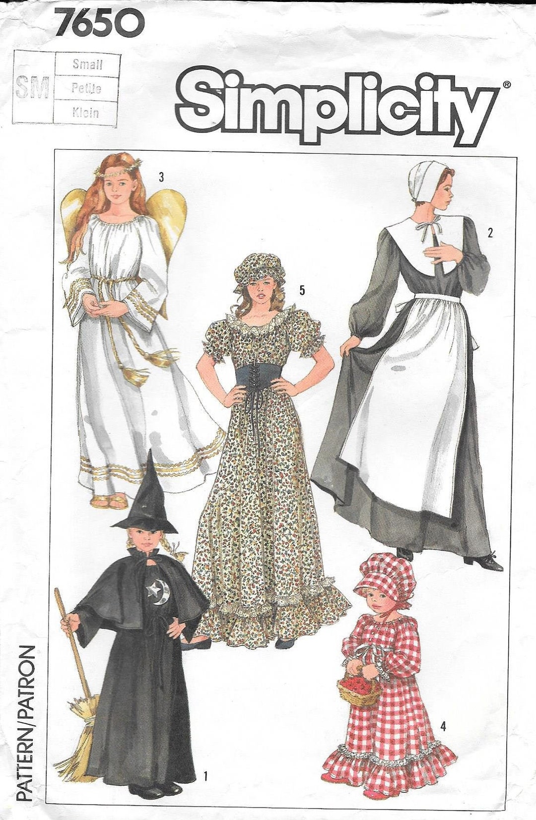 Adult Costumes Angel Pilgram Witch Wench Simplicity 7650 Sewing Pattern ...