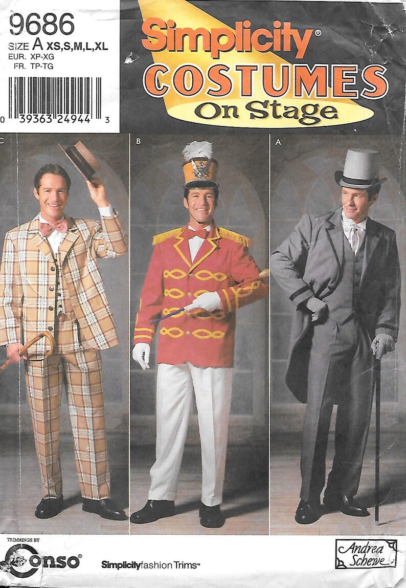 Music Man Band Uniform Simplicity 9686 Sewing Pattern Chest 30 | Etsy