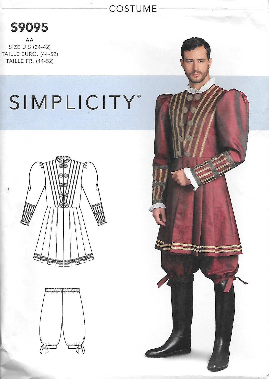 Elizabethan Mens Doublet and Pantaloons Simplicity 9095 Sewing Pattern ...