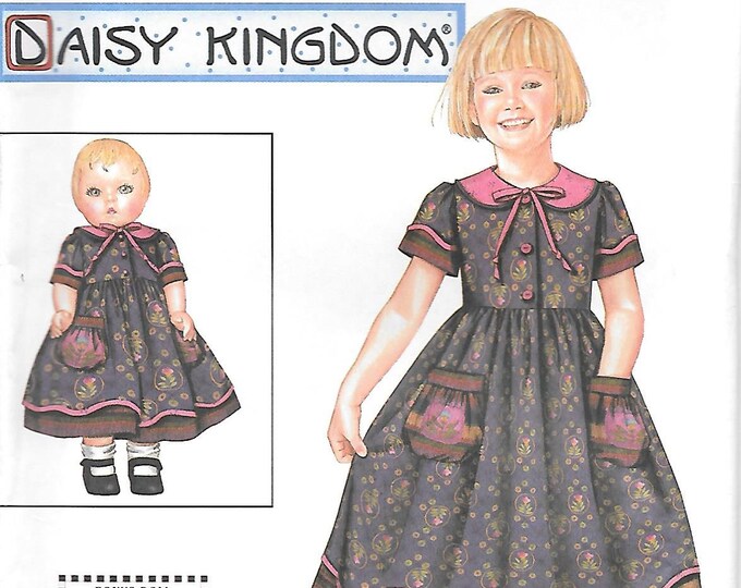 2001 Daisy Kingdom Girls and Doll Dress Simplicity 9845 Sewing Pattern ...